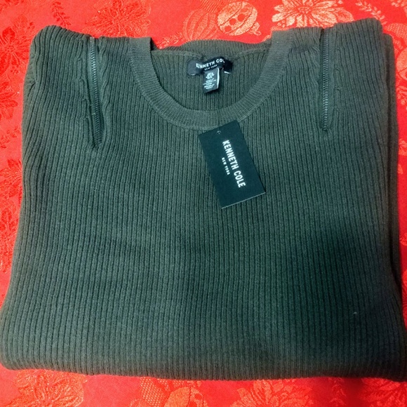 Kenneth Cole | Sweaters | Kenneth Cole New York Zip Shoulder Ribbed ...